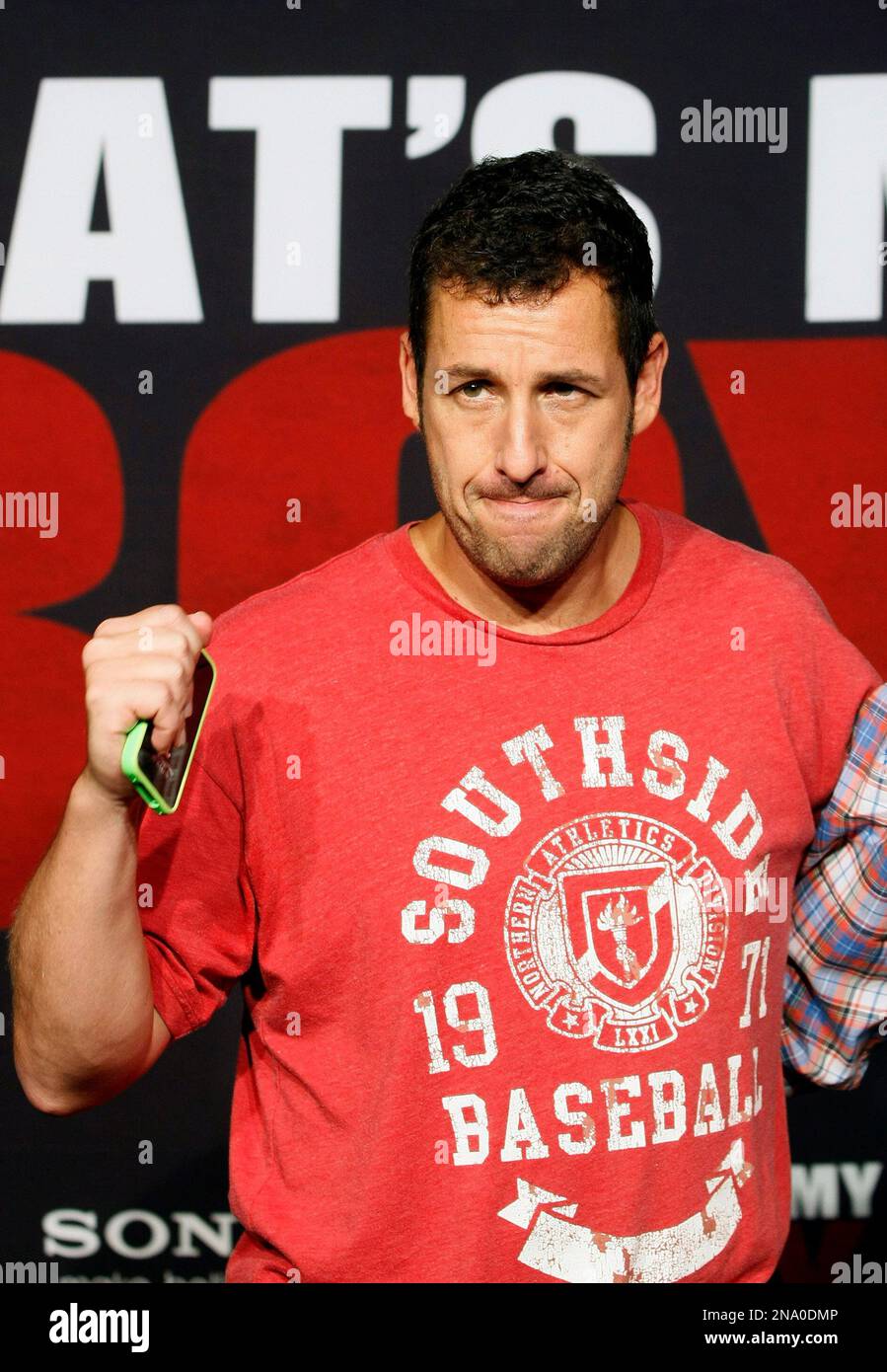 US actor Adam Sandle poses for photos to promote his upcoming film ...