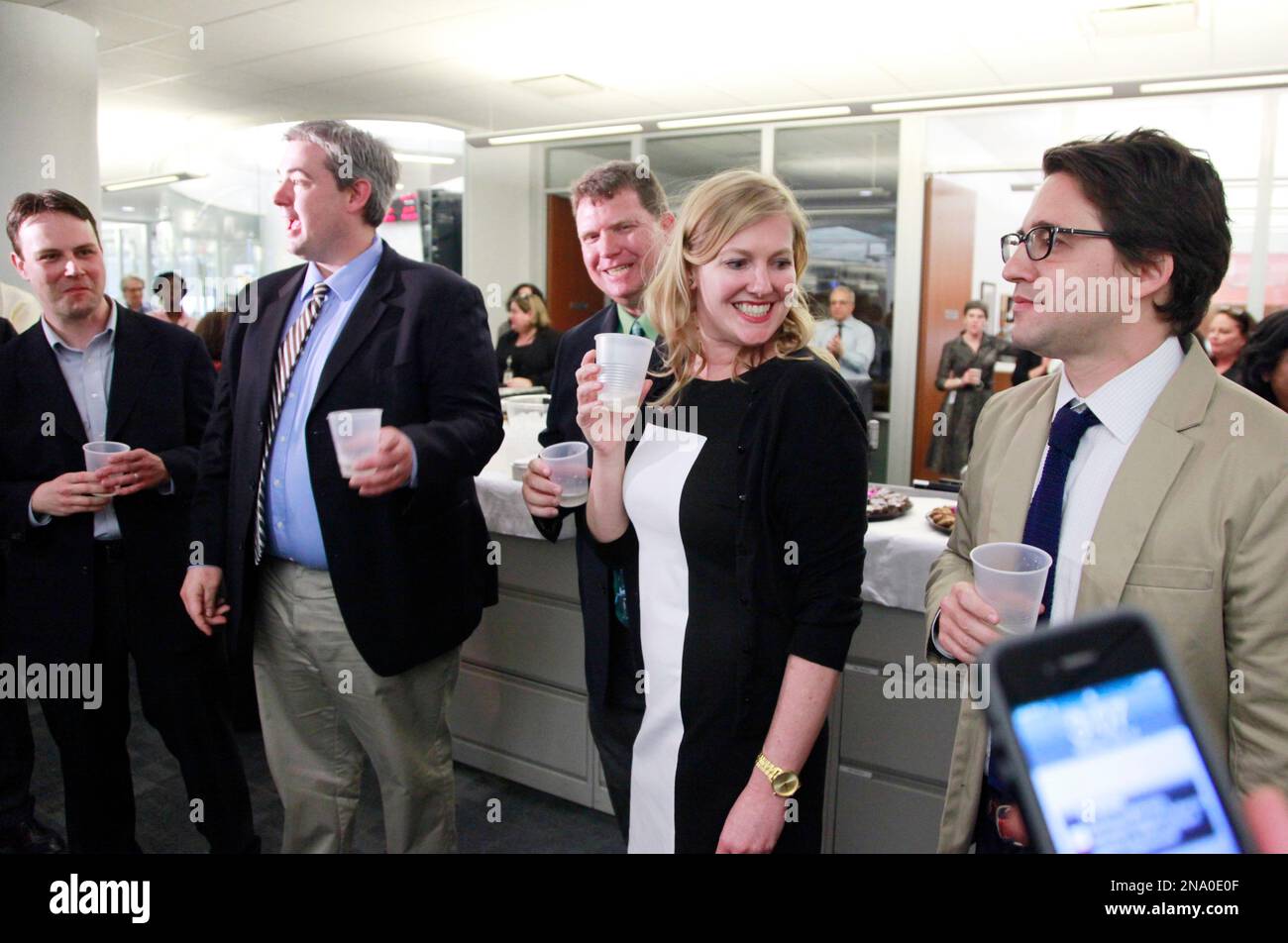 Former Associated Press reporter Chris Hawley, left, joins AP reporters ...
