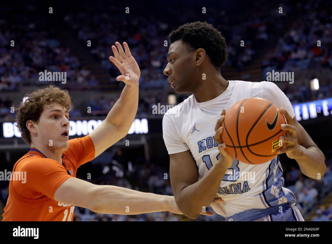 Clemson forward Ben Middlebrooks (10) defends North Carolina forward ...