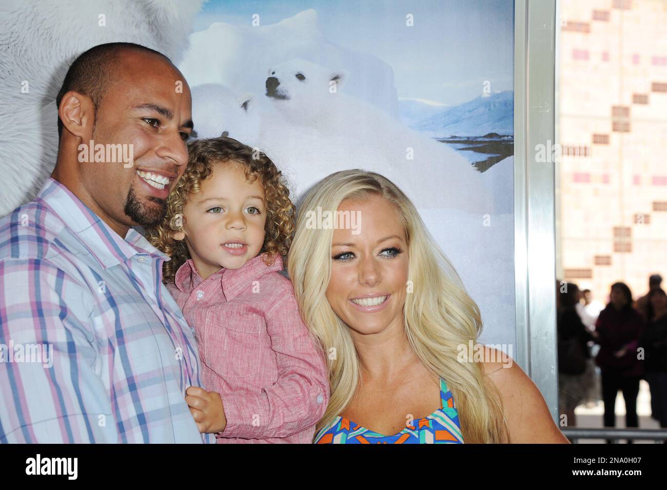 Kendra Wilkenson, her husband, Hank Baskettat left, and their son, Hank ...