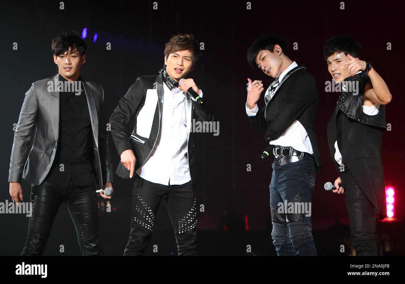 Taiwanese pop group Lollipop perform during the Super Girl Festa in ...