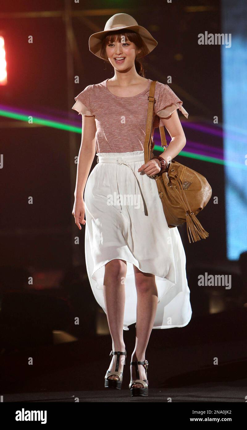 Japanese model Nozomi Sasaki wears a creation during the Super Girl ...