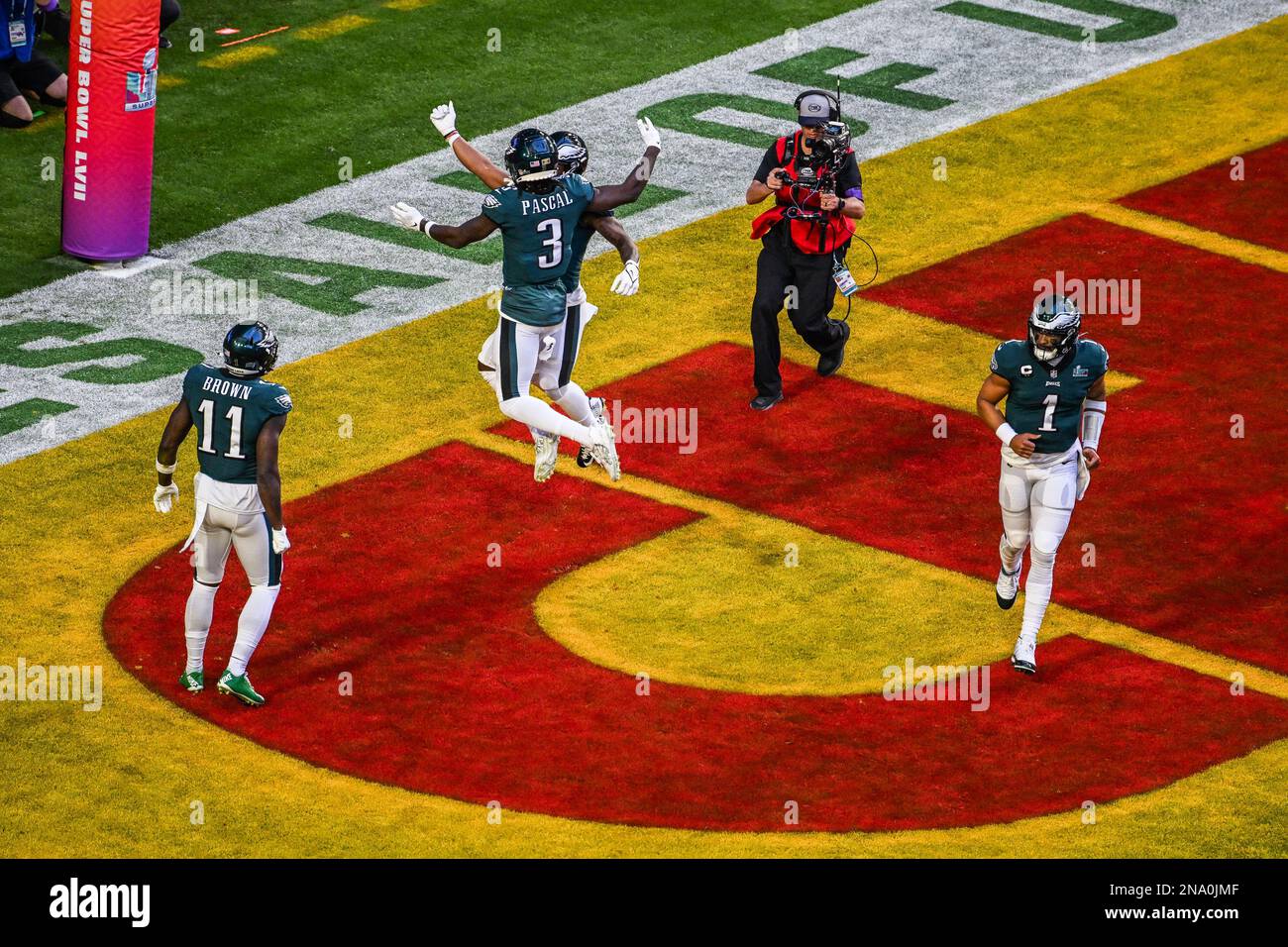 Philadelphia Eagles wide receiver #3 Zach Pascal celebrates with ...