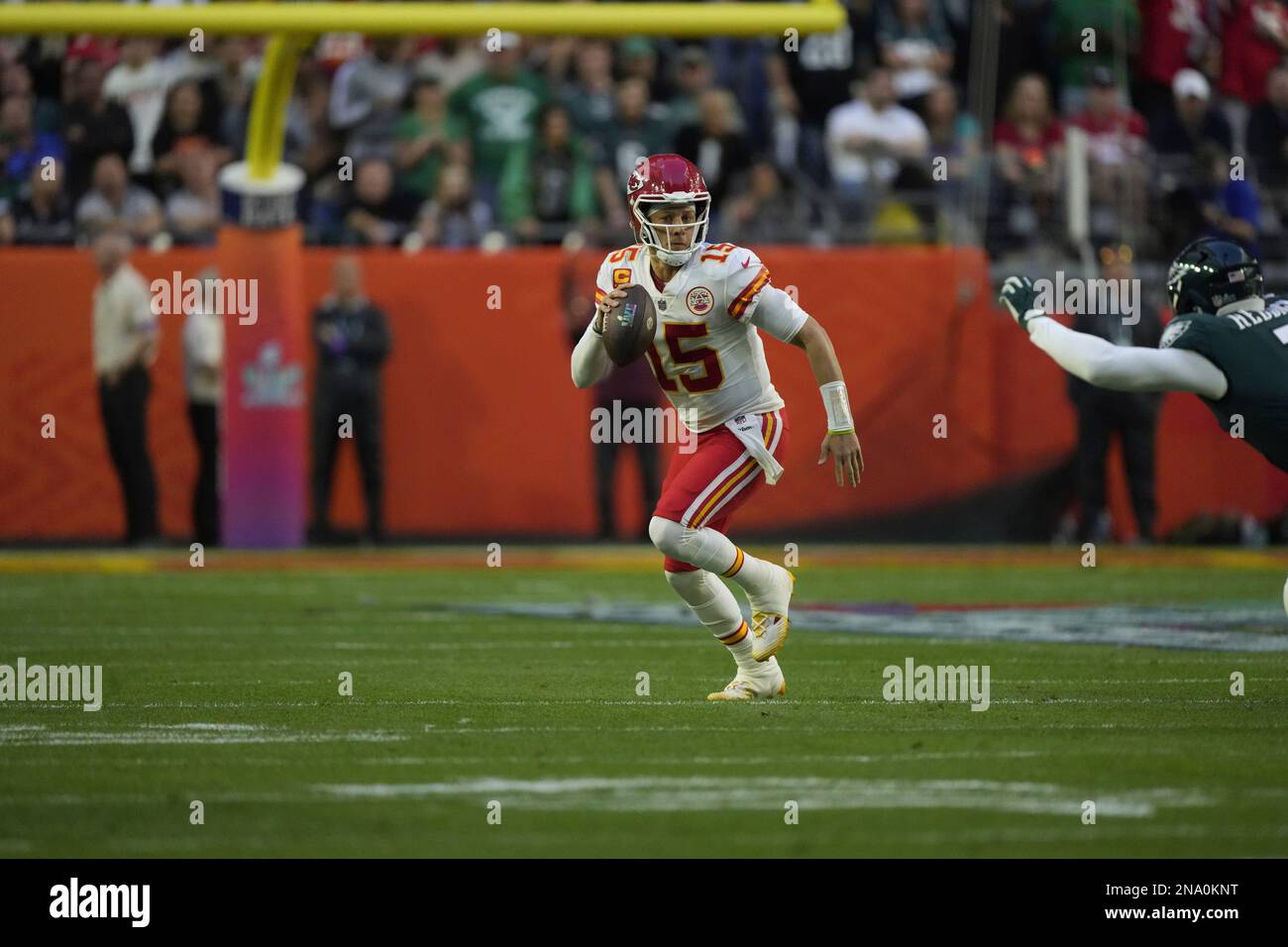 Kansas City Chiefs quarterback Patrick Mahomes (15) scrambles during ...