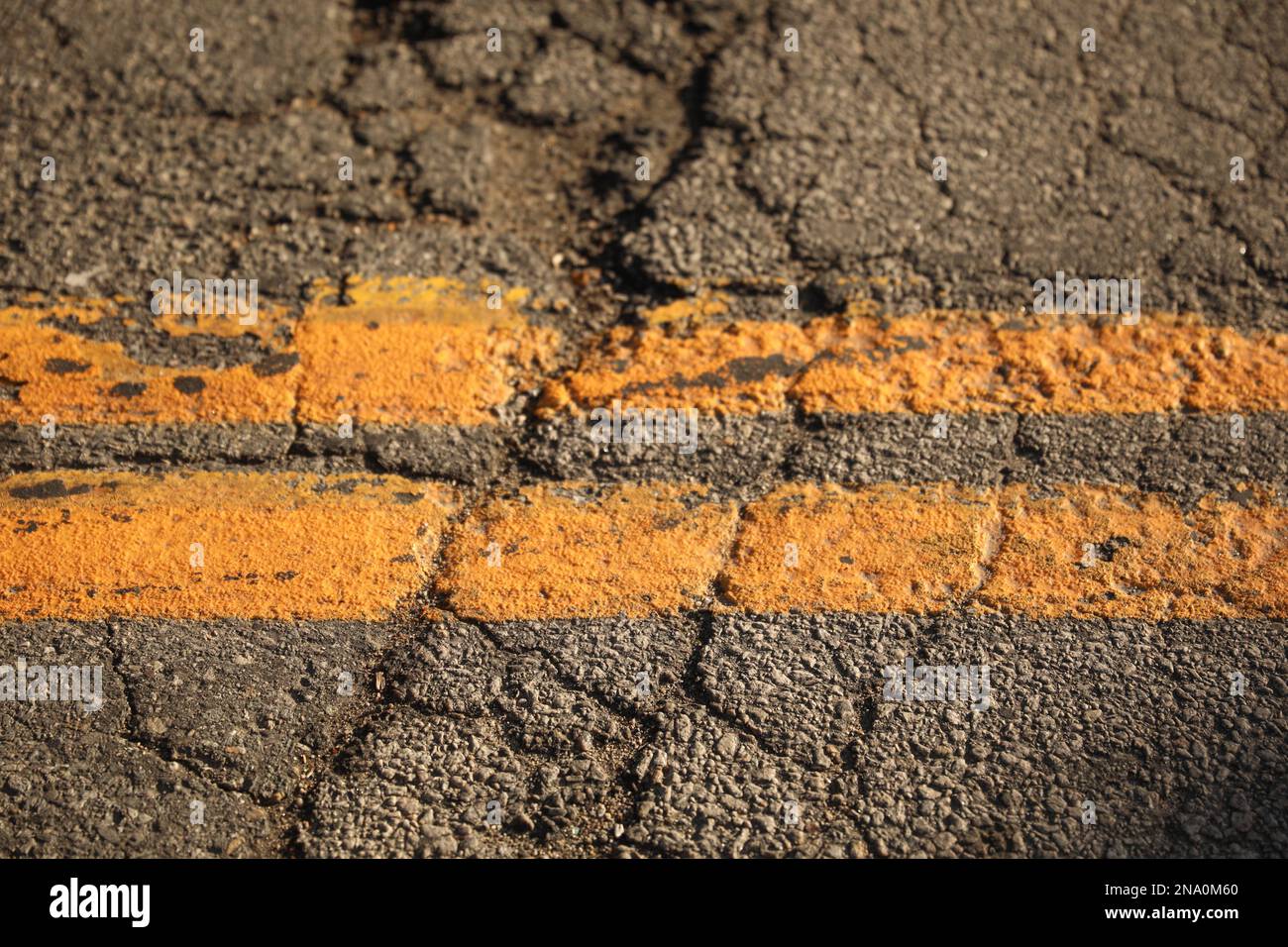 double yellow line in the urban city symbolizing freeway Stock Photo ...