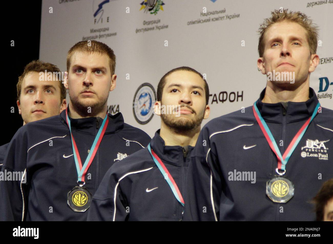 The USA team of Soren Thompson, Weston Kelsey, Ben Bratton and Cody ...