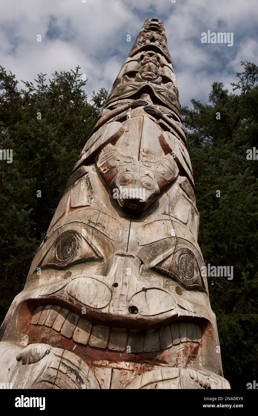 Tlingit totem art in Totem Park of Sitka, Alaska, USA; Sitka, Alaska ...