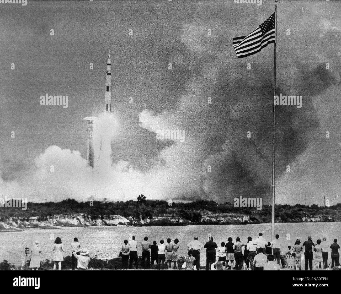 FILE - In this April 11, 1970 file photo, the Saturn rocket carrying ...