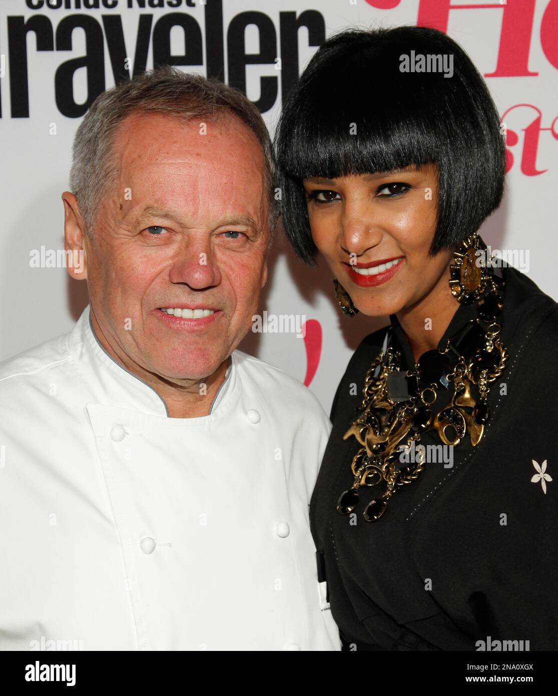 Chef Wolfgang Puck, left, and his wife Gelila Assefa pose at the Conde ...