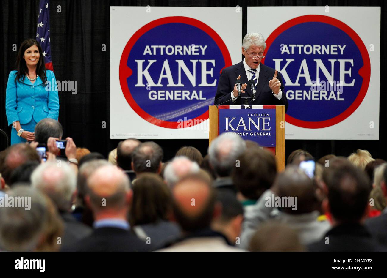 President Bill Clinton speaks at an event to endorse Kathleen Kane ...