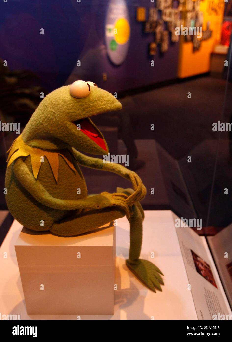 A Kermit the Frog puppet is seen on display as part of a new exhibit ...