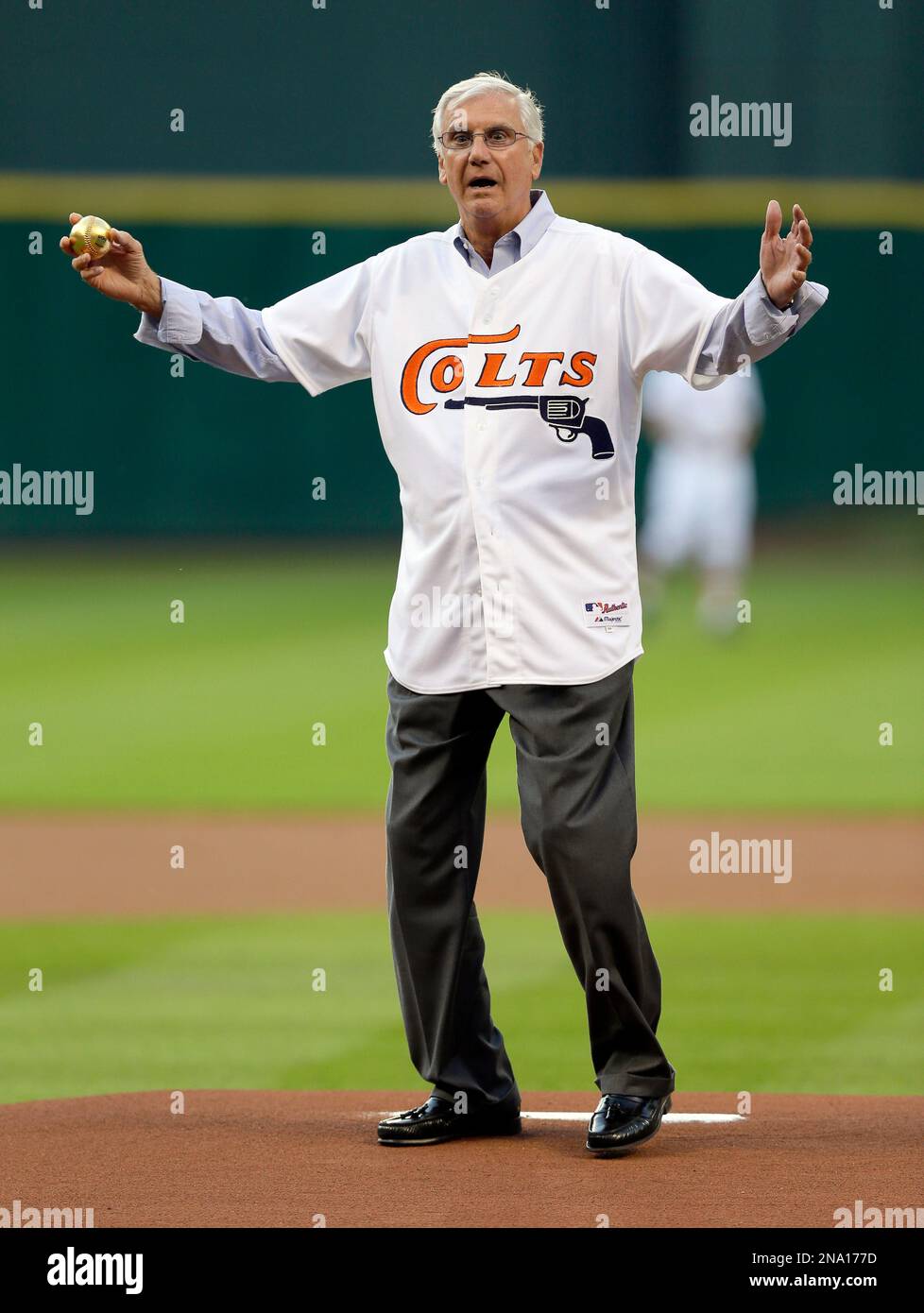 Bob Aspromonte, a member of there original Houston Colt .45s, gestures ...