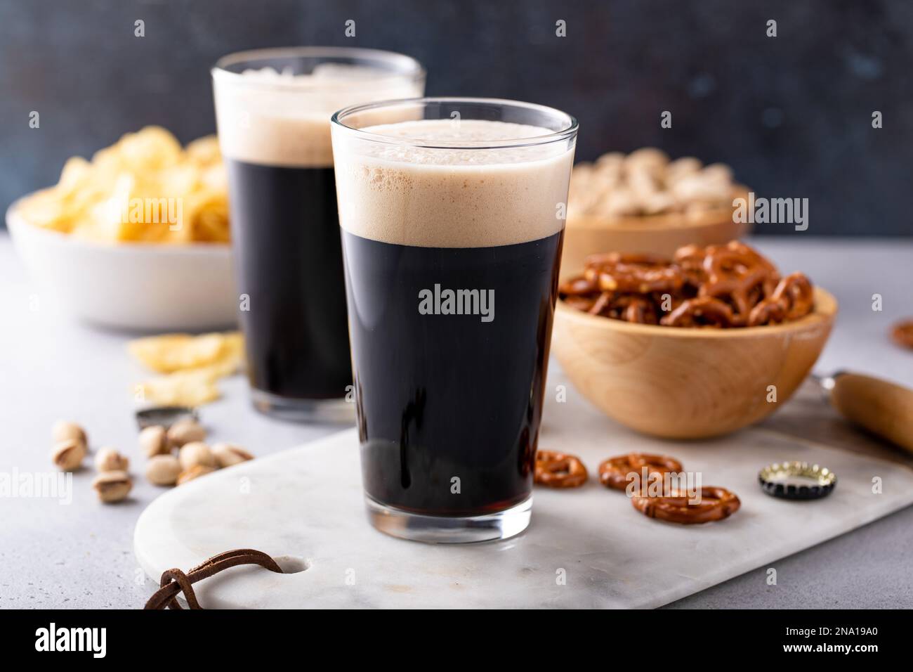 Full glasses lager stout hi-res stock photography and images - Alamy