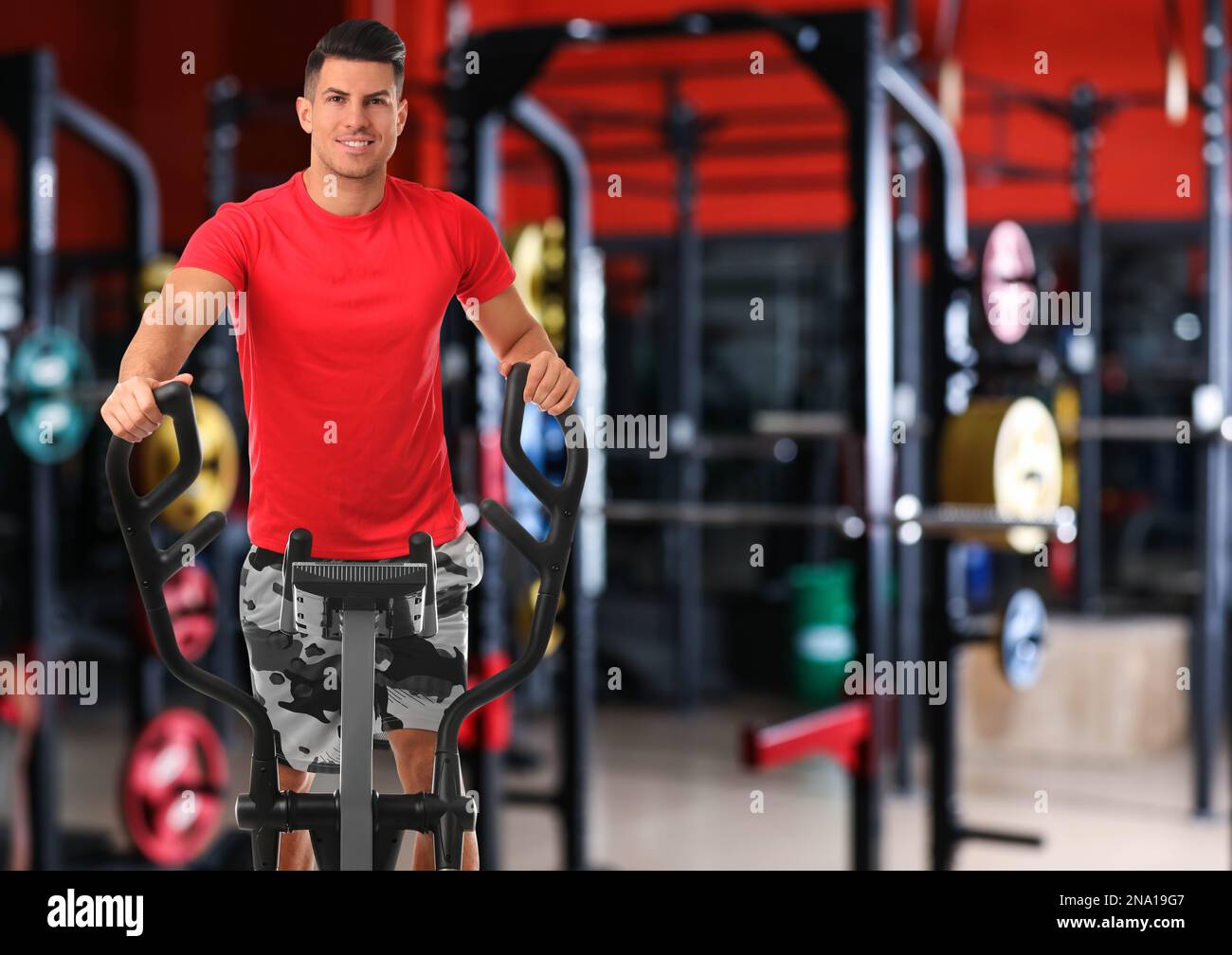 Modern white gym man woman hi-res stock photography and images - Alamy