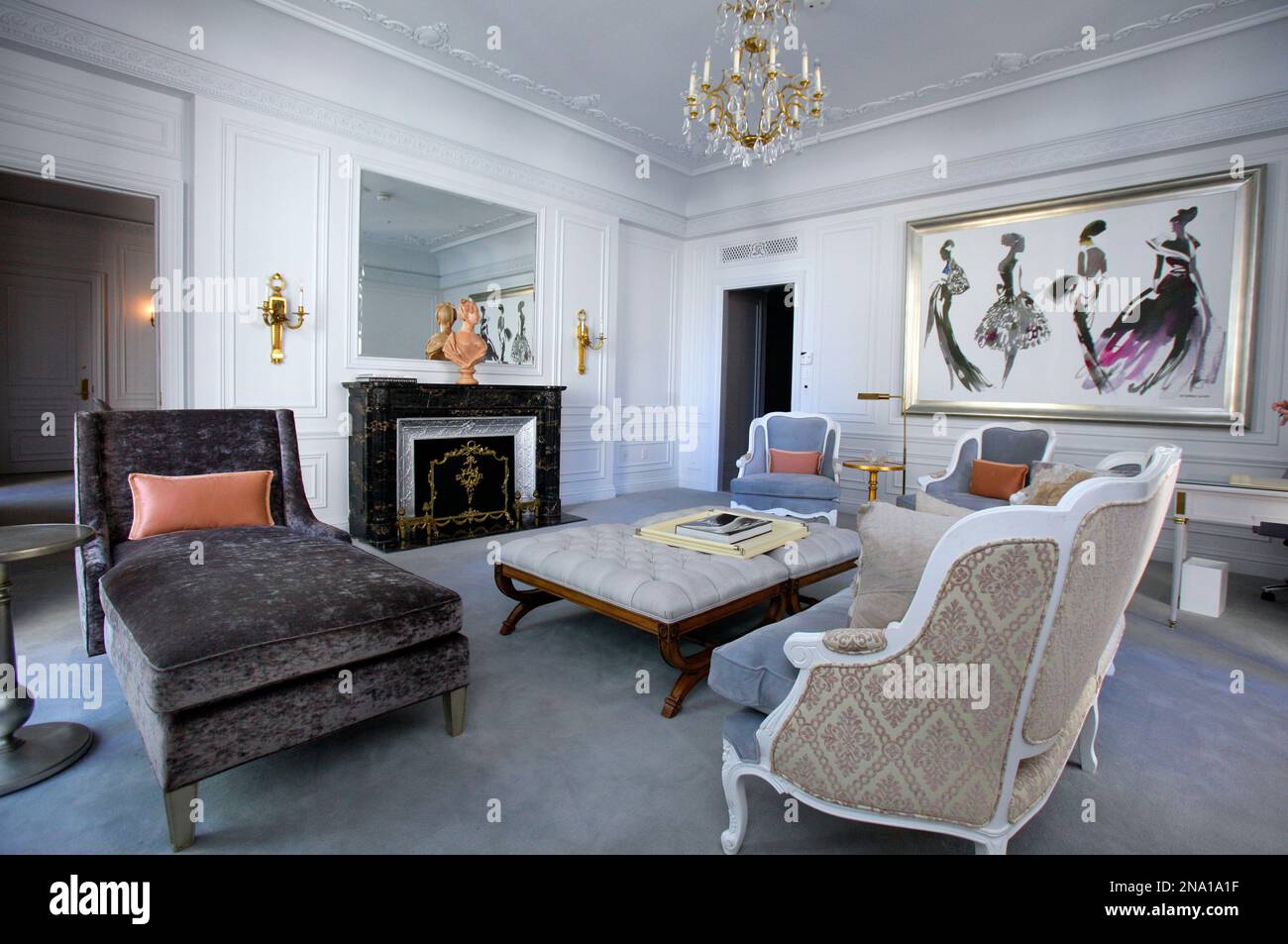 The newly redecorated Dior Suite is seen in New York's St. Regis Hotel ...
