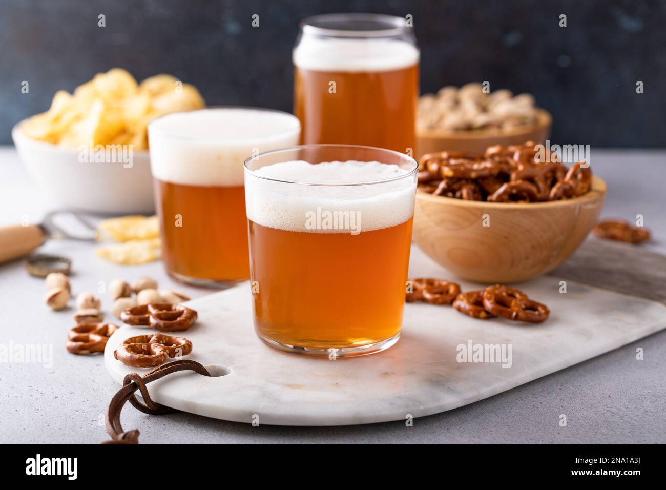 Table glasses snacks party hi-res stock photography and images - Alamy