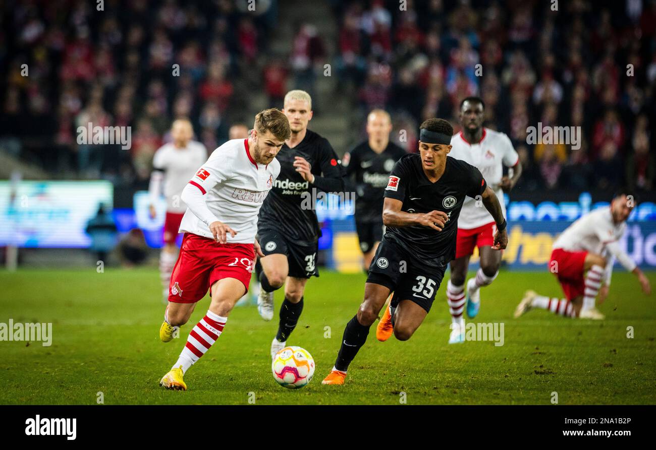 Koeln, Germany. 12th Feb, 2023. Jan Thielmann (Köln), Tuta (FRA) 1. FC ...