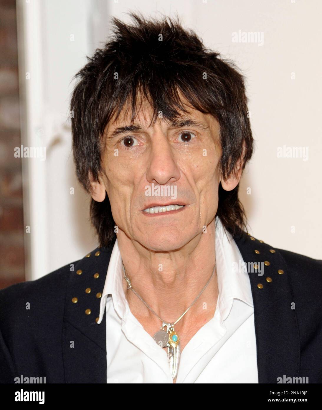 Rolling Stones guitarist Ronnie Wood holds a press conference unveiling ...