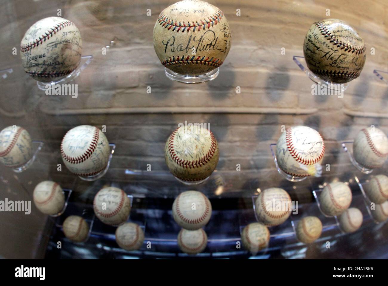 Autographed baseballs, including one signed by Babe Ruth, are on ...