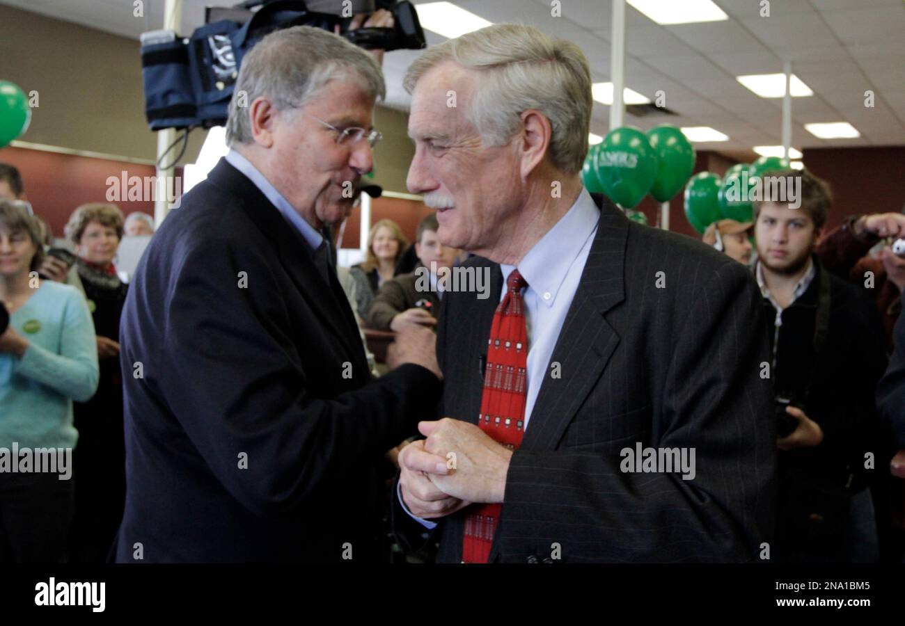Angus King, Independent candidate for the U. S. Senate, right, speaks ...