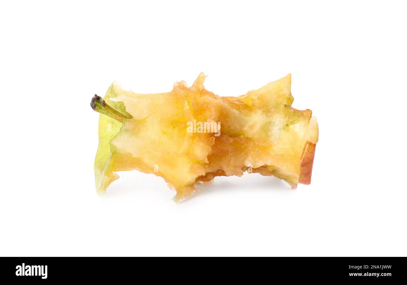 Apple core on white background. Composting of organic waste Stock Photo ...