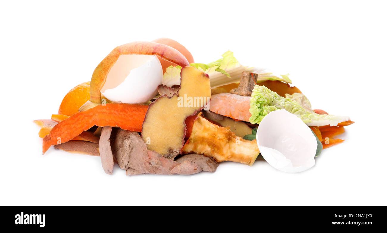 Pile of organic waste for composting on white background Stock Photo ...