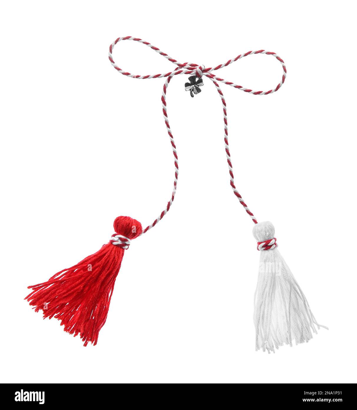 Traditional martisor on white background. Beginning of spring ...
