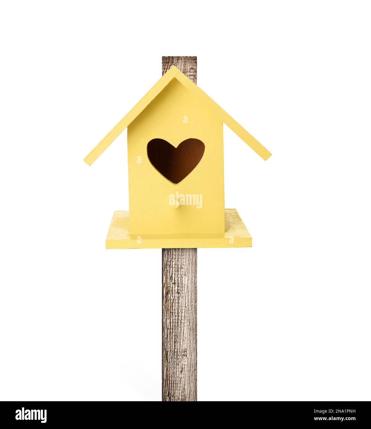 Beautiful wooden bird box isolated on white Stock Photo - Alamy