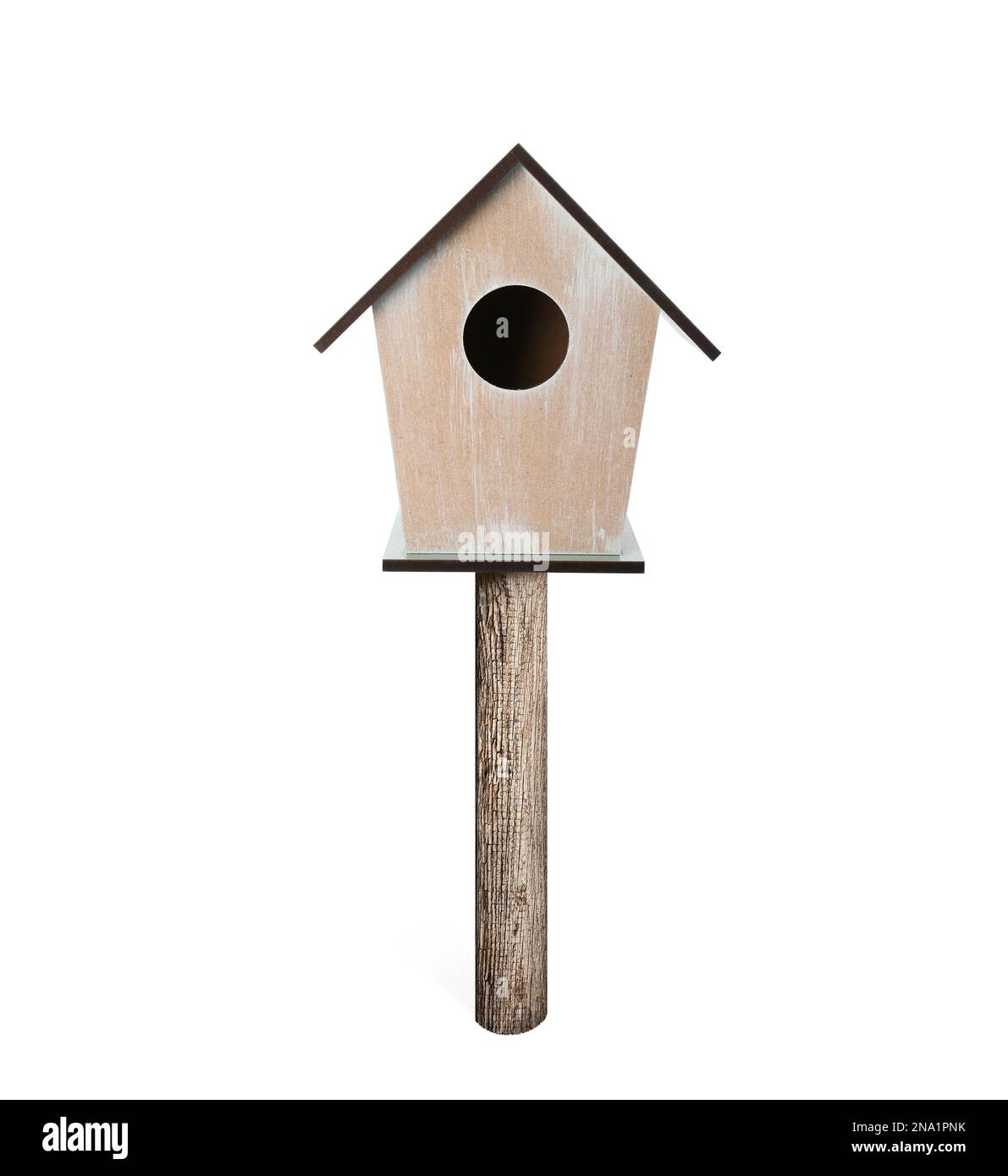 Beautiful wooden bird box isolated on white Stock Photo - Alamy