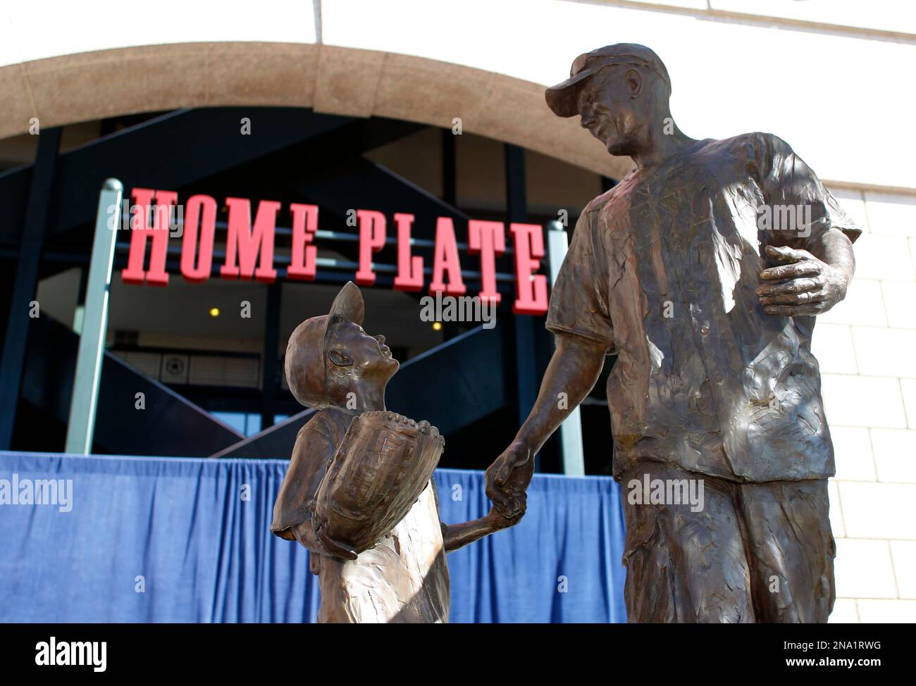 The Fan Statue is displayed after being unveiled during a dedication ...