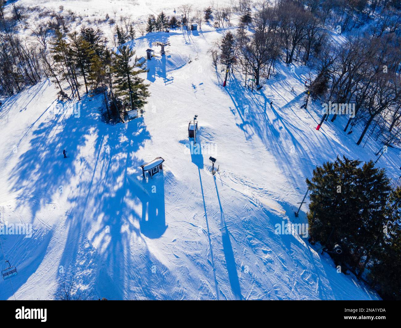 Aerial photograph from Tyrol Basin Ski Area, near Mt. Horeb, Wisconsin ...