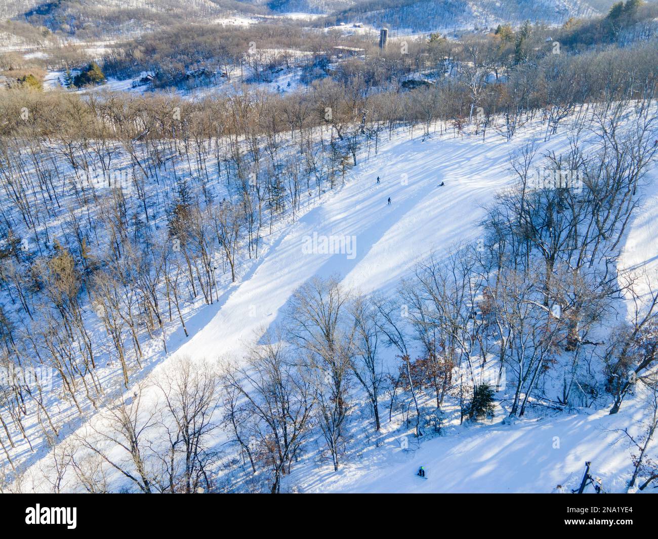 Aerial photograph from Tyrol Basin Ski Area, near Mt. Horeb, Wisconsin ...