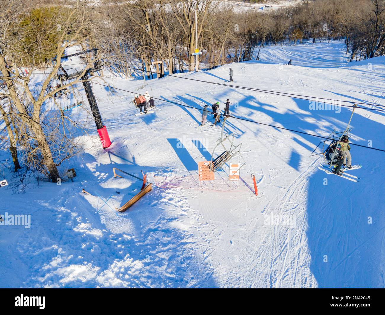 Aerial photograph from Tyrol Basin Ski Area, near Mt. Horeb, Wisconsin ...