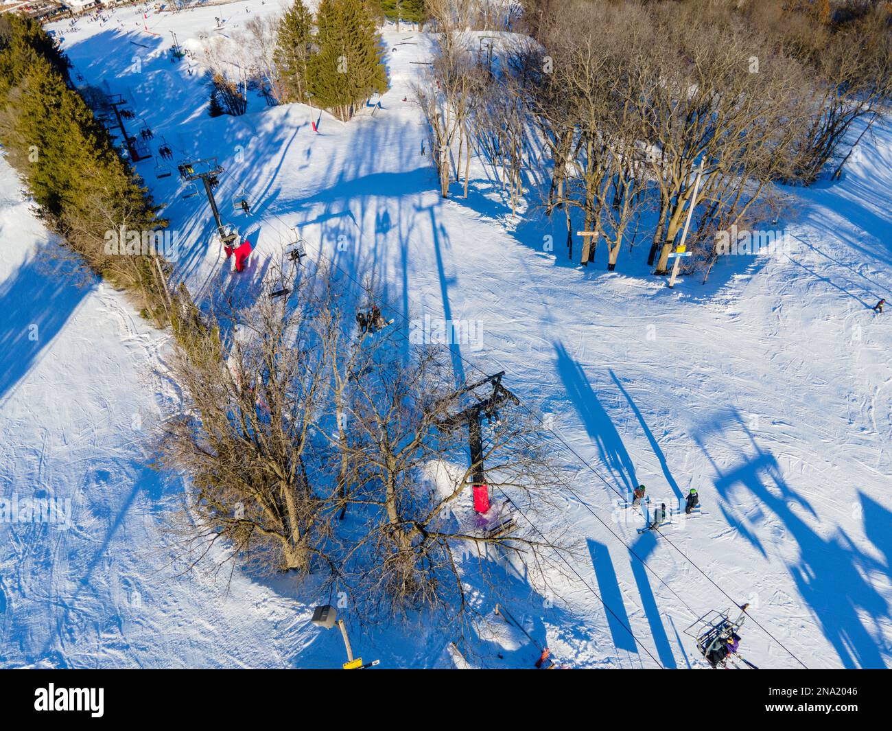 Aerial photograph from Tyrol Basin Ski Area, near Mt. Horeb, Wisconsin ...