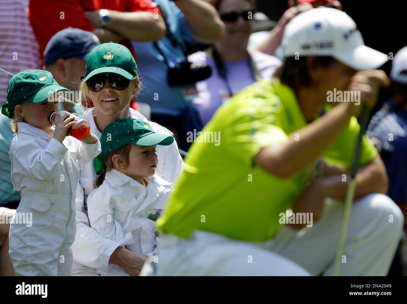Aaron Baddeley, of Australia's wife Richelle and their daughters Jewell ...