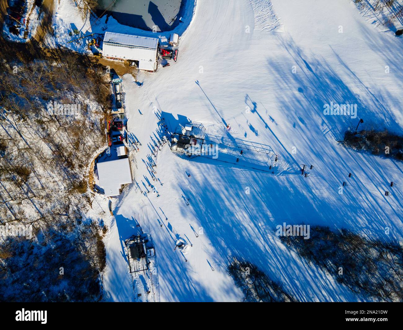 Aerial photograph from Tyrol Basin Ski Area, near Mt. Horeb, Wisconsin ...