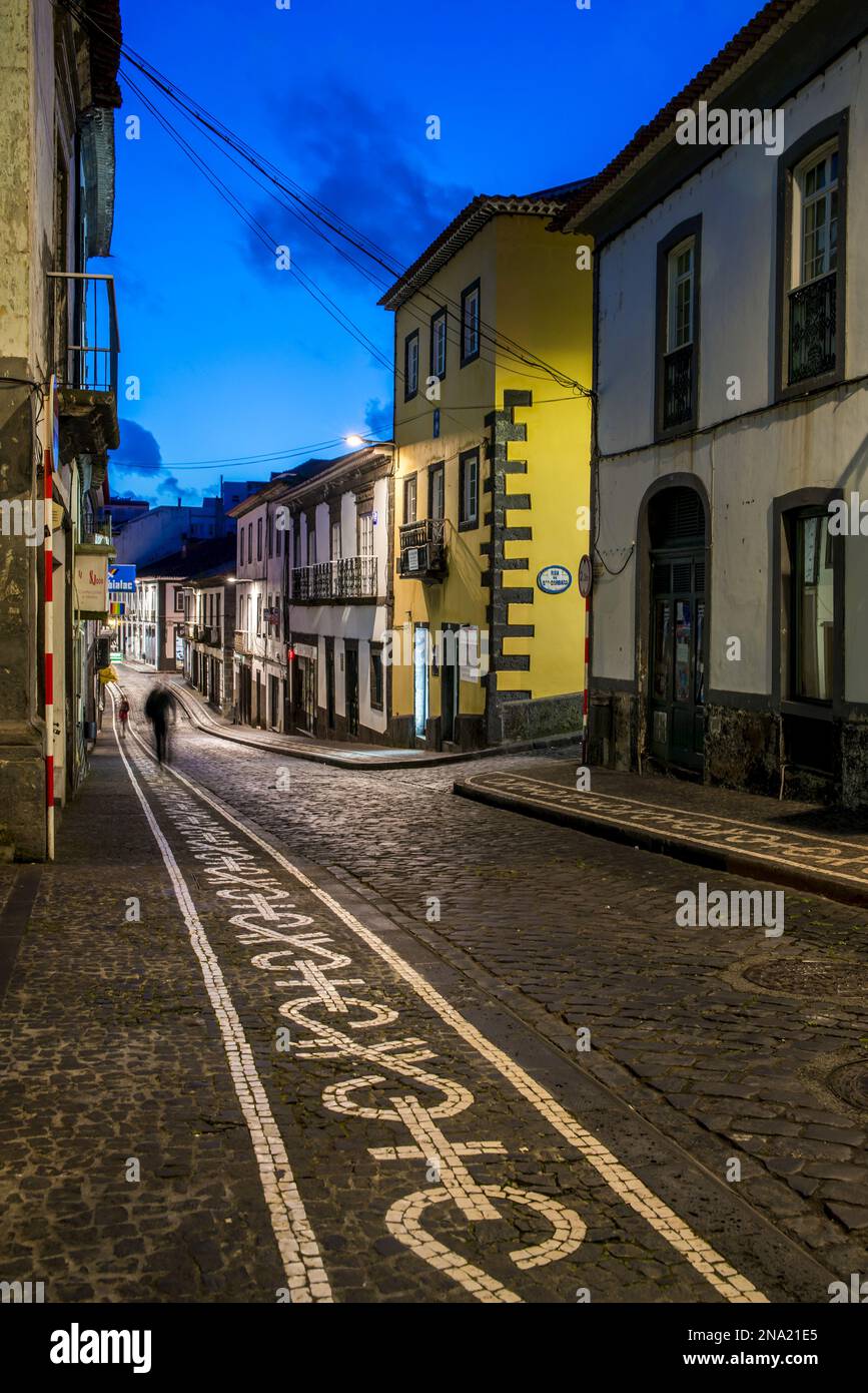 Street at night, Ponta Delgada, Sao Miguel, Azores © Dosfotos/Axiom ...