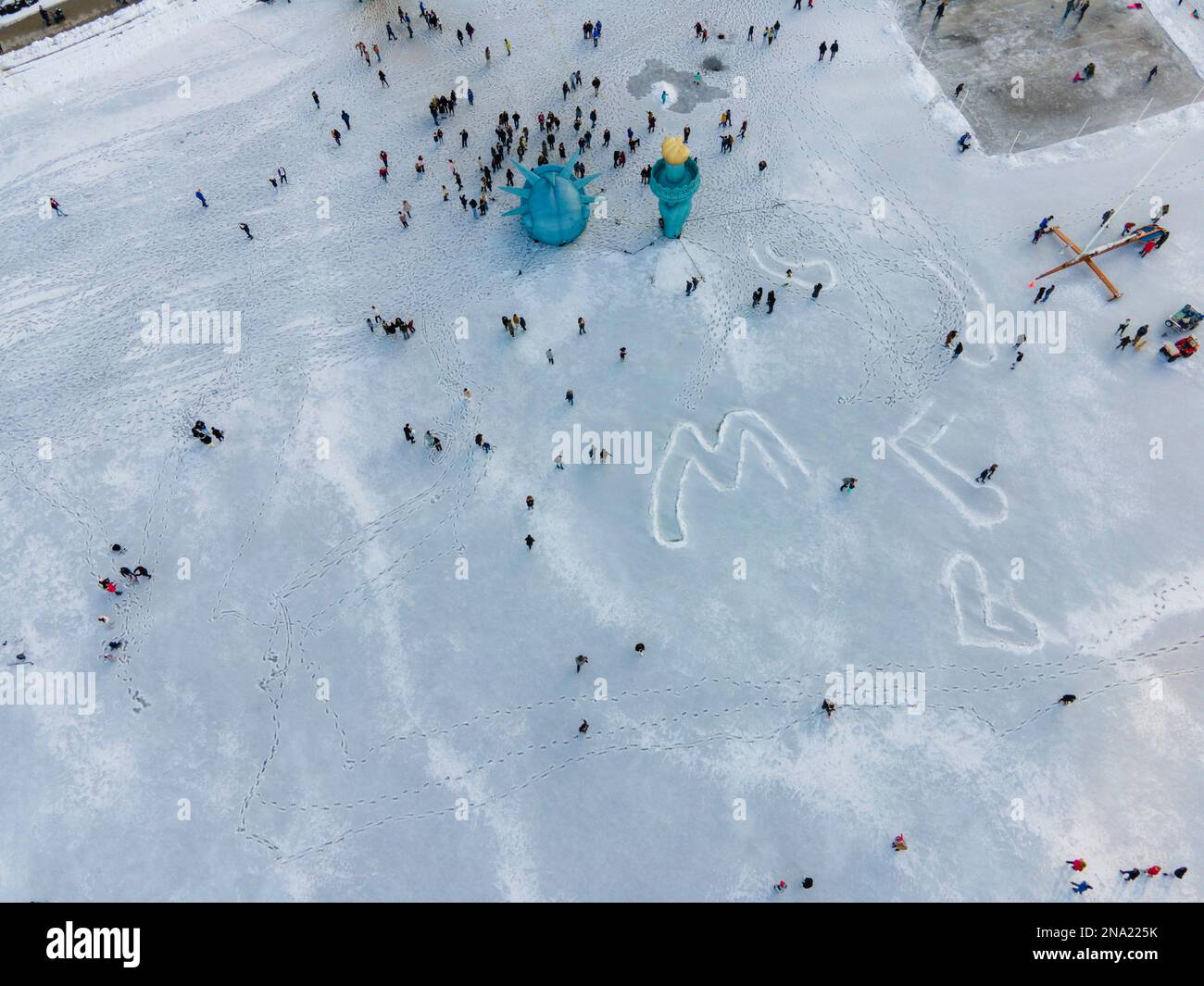 Aerial photograph of the University of Wisconsin-Madison's Winter ...