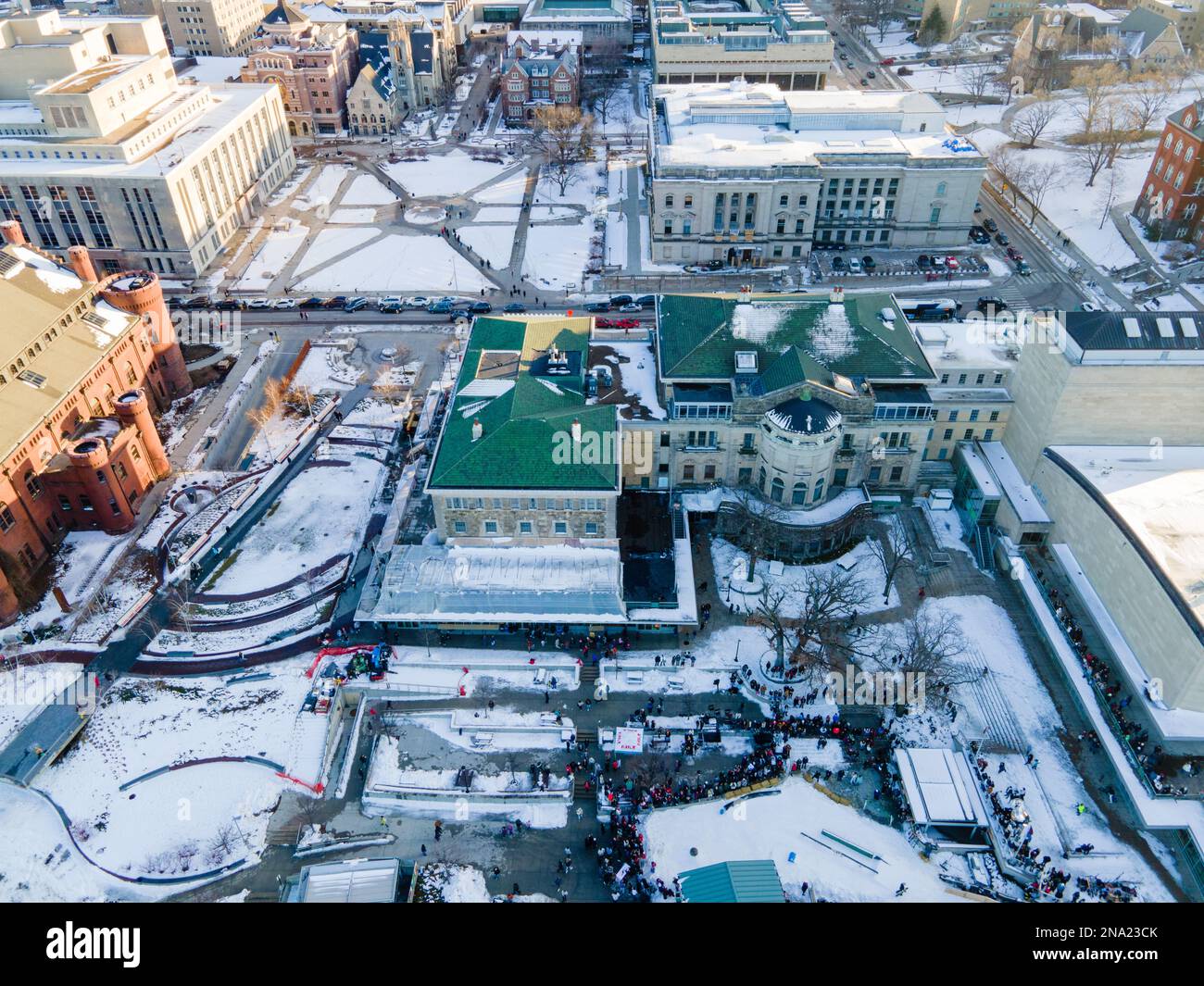 Aerial photograph of the University of Wisconsin-Madison's Winter ...