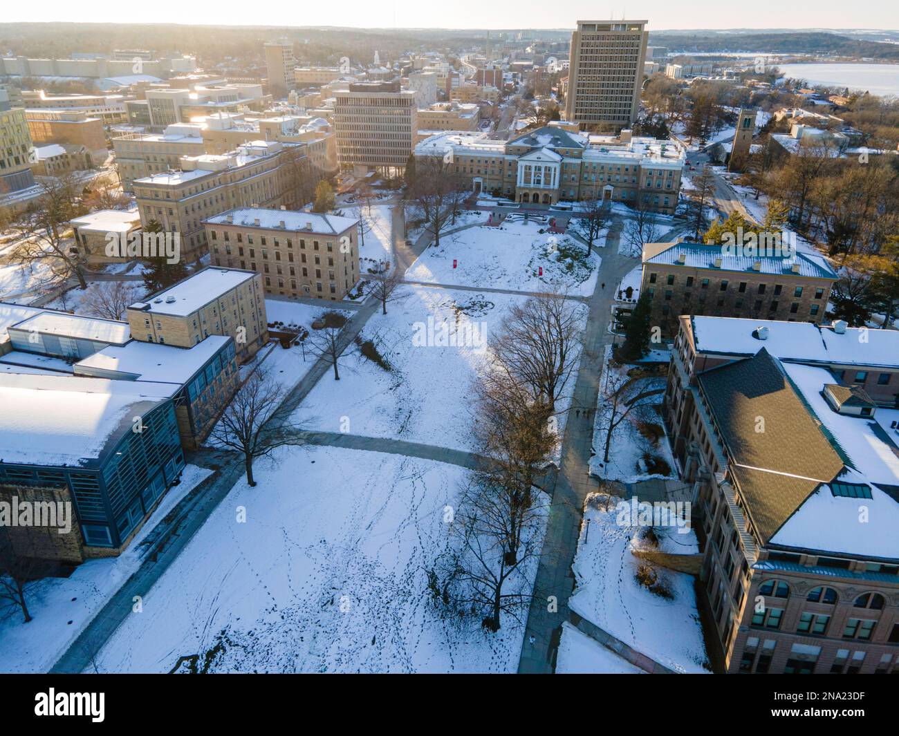 Aerial photograph of the University of Wisconsin-Madison's Winter ...