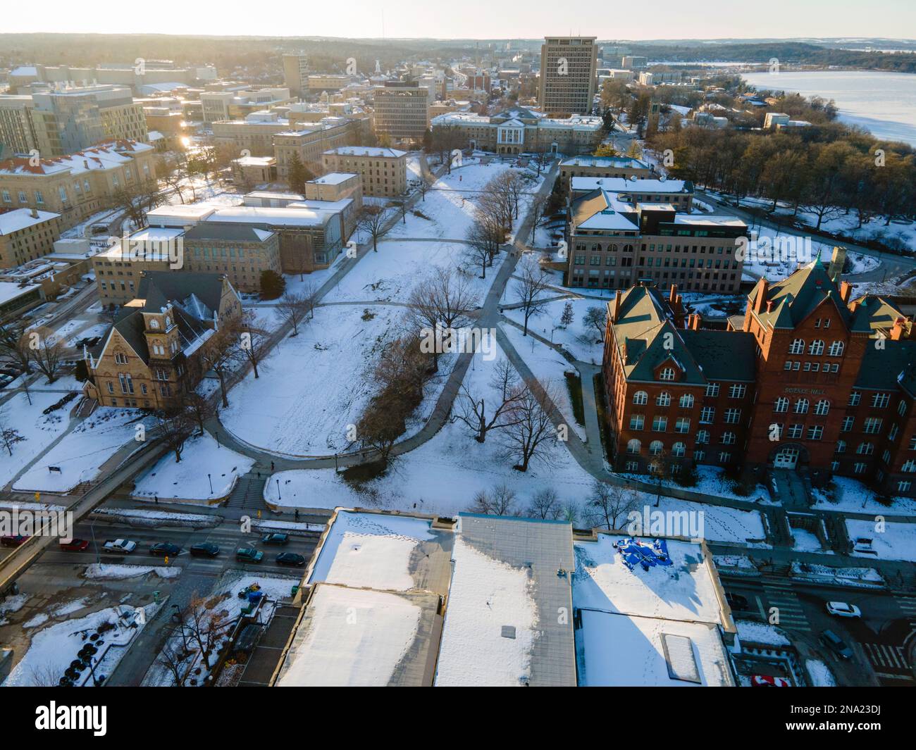 Aerial photograph of the University of Wisconsin-Madison's Winter ...