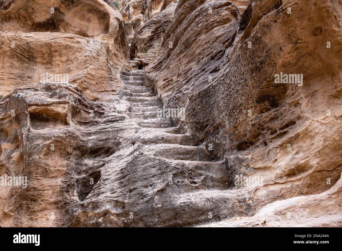 Stairs seen in Petra, a famous archaeological site. Petra is a UNESCO ...