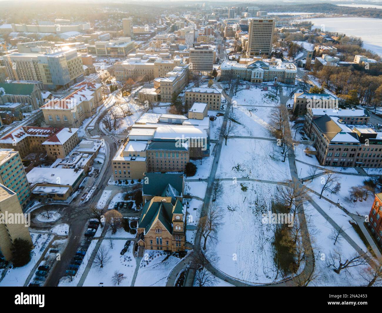 Aerial photograph of the University of Wisconsin-Madison's Winter ...