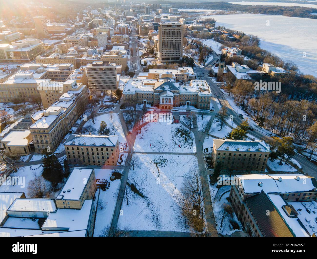 Aerial photograph of the University of Wisconsin-Madison's Winter ...