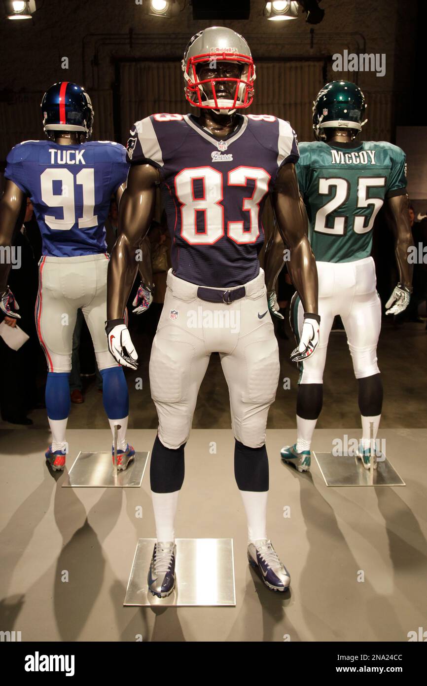 The new New England Patriots uniform is displayed on a mannequin in New ...
