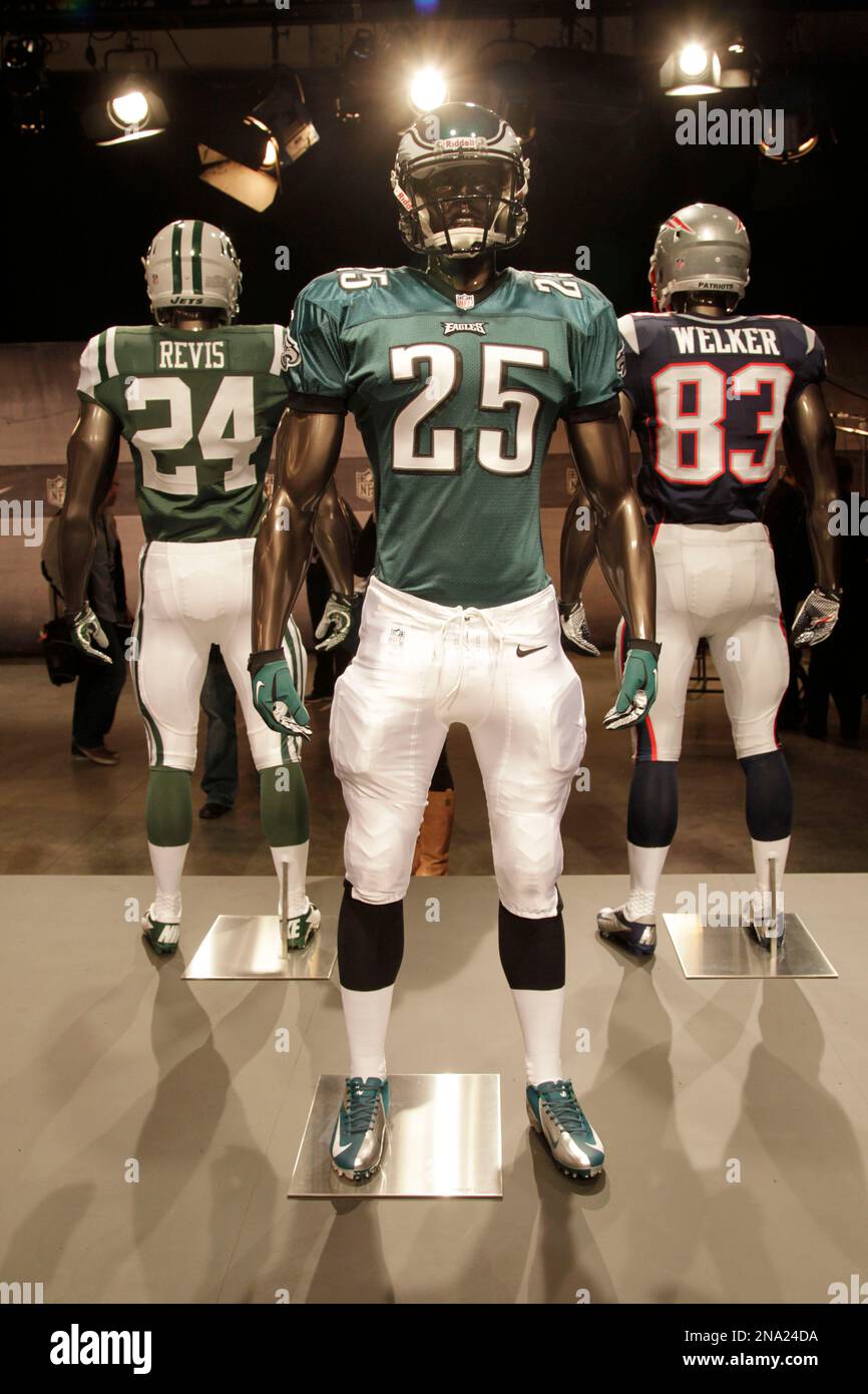 The new Philadelphia Eagles uniform is displayed on a mannequin in New ...