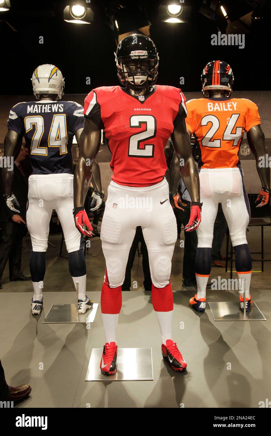 The new Atlanta Falcons uniform is displayed on a mannequin in New York ...