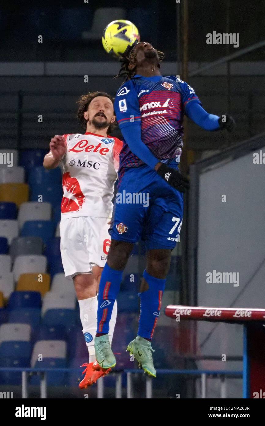 Mario Rui player of Napoli and Frank Tsadjout plaer of Cremonese ...