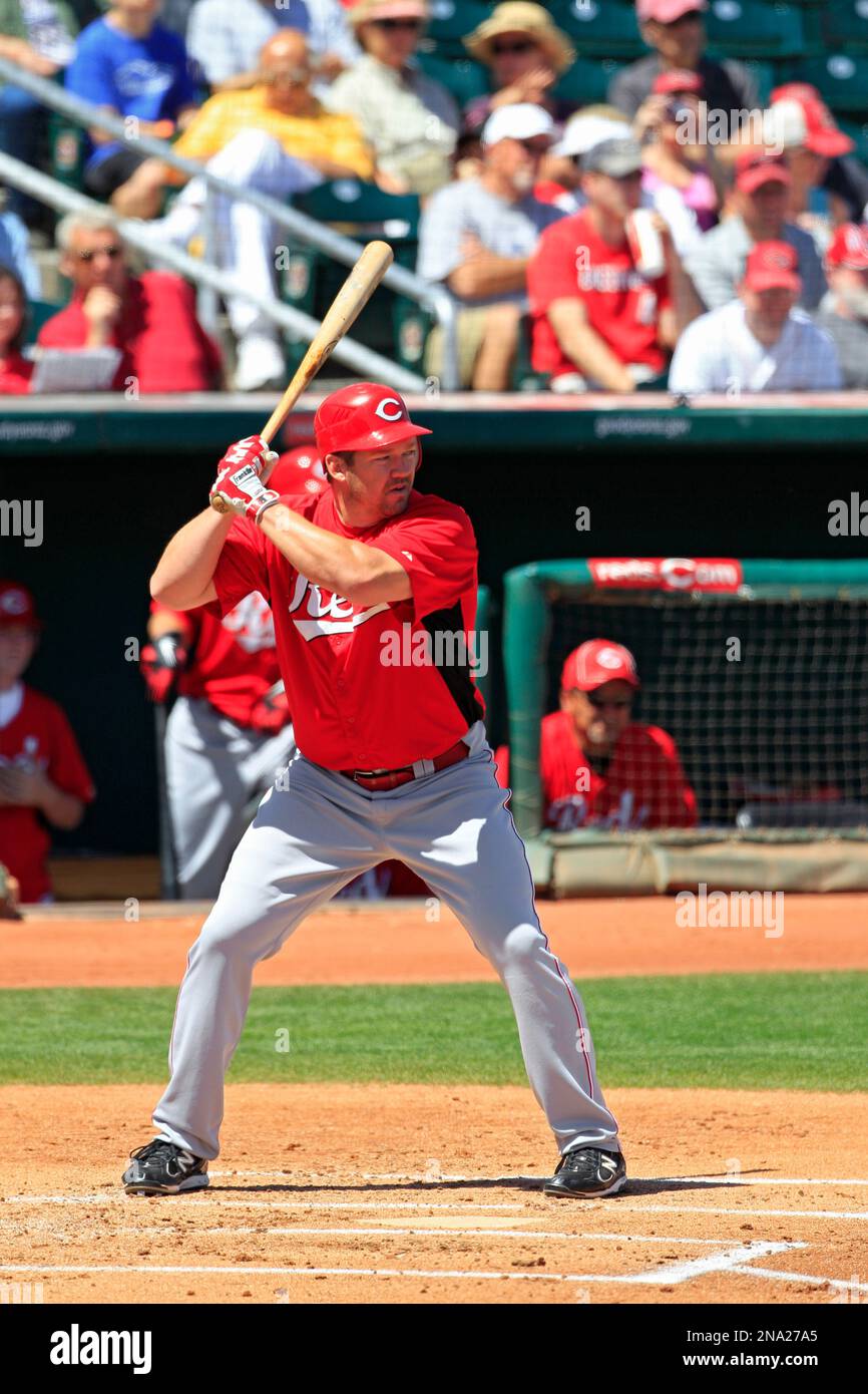 Cincinnati Reds' Scott Rolen bats against the Cleveland Indians in a ...