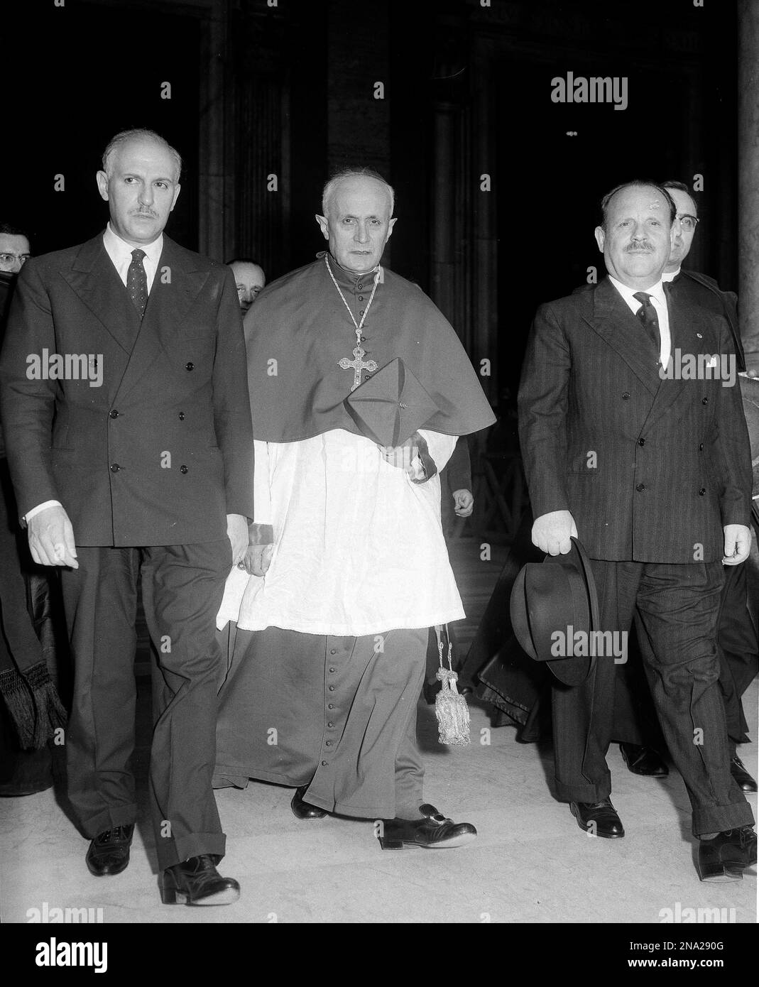 Cardinal Ernesto Ruffini of Palermo (center) leaves St. Peter's ...
